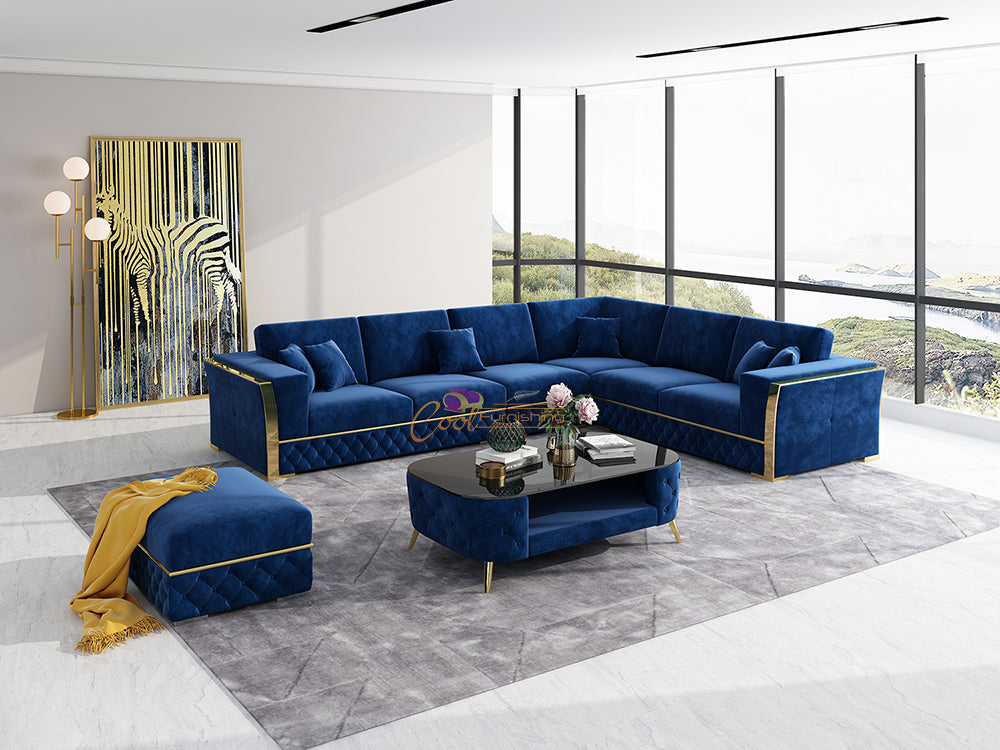 CF-020 Fabric L-Shaped Sofa | Custom Color Chaise Lounge | Add Seats ...