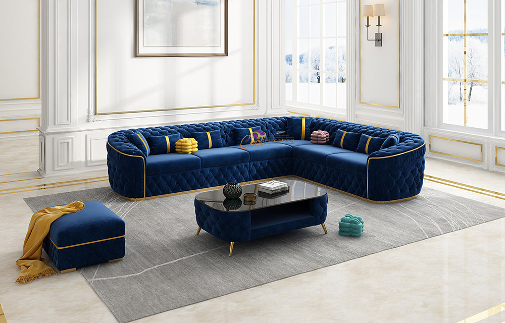 CF-020 Fabric L-Shaped Sofa | Custom Color Chaise Lounge | Add Seats ...