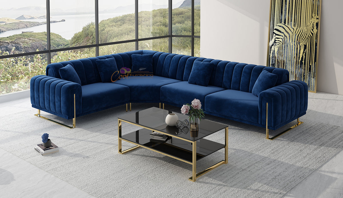 CF-020 Fabric L-Shaped Sofa | Custom Color Chaise Lounge | Add Seats ...