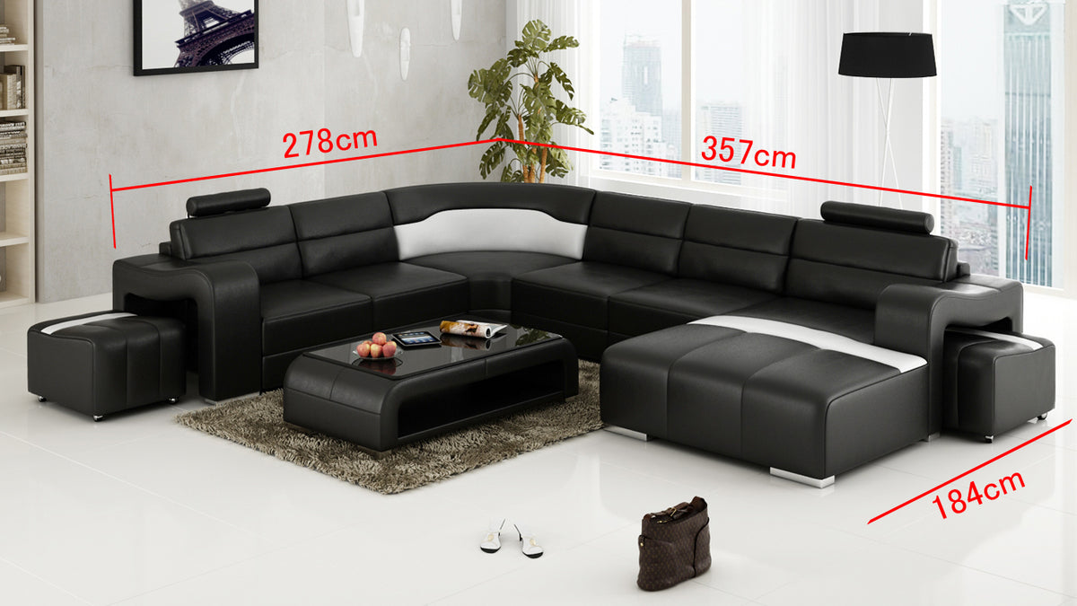 Swedish U-Shaped Lounge Suite | Custom Color 5 Seater | Add Seats ...