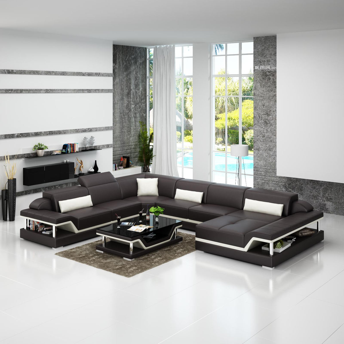 U-Shaped Lounge with Headrests | Germany Grand Suite | Cool Furnishings NZ