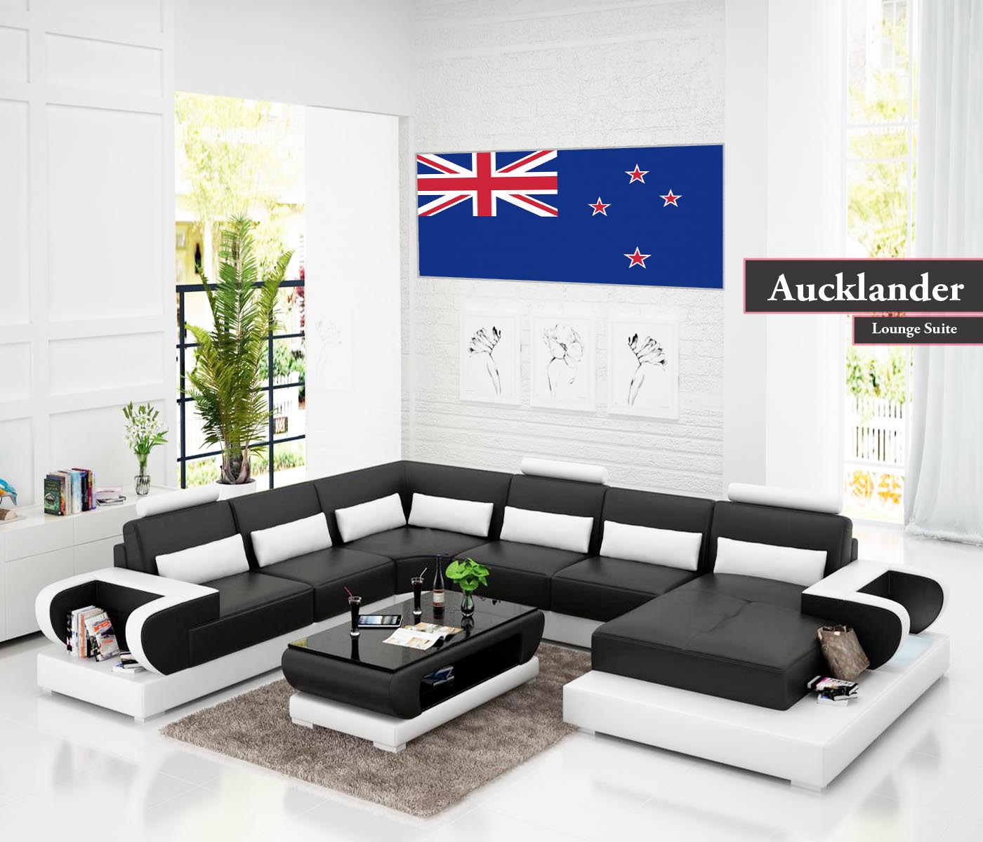 Lounge Suite with LED Lights | 5 Seater + Chaise | Cool Furnishings ...